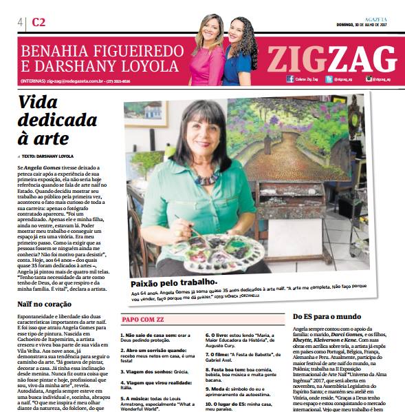 Ângela Gomes - Artista Naif Capixaba - ES - 2014