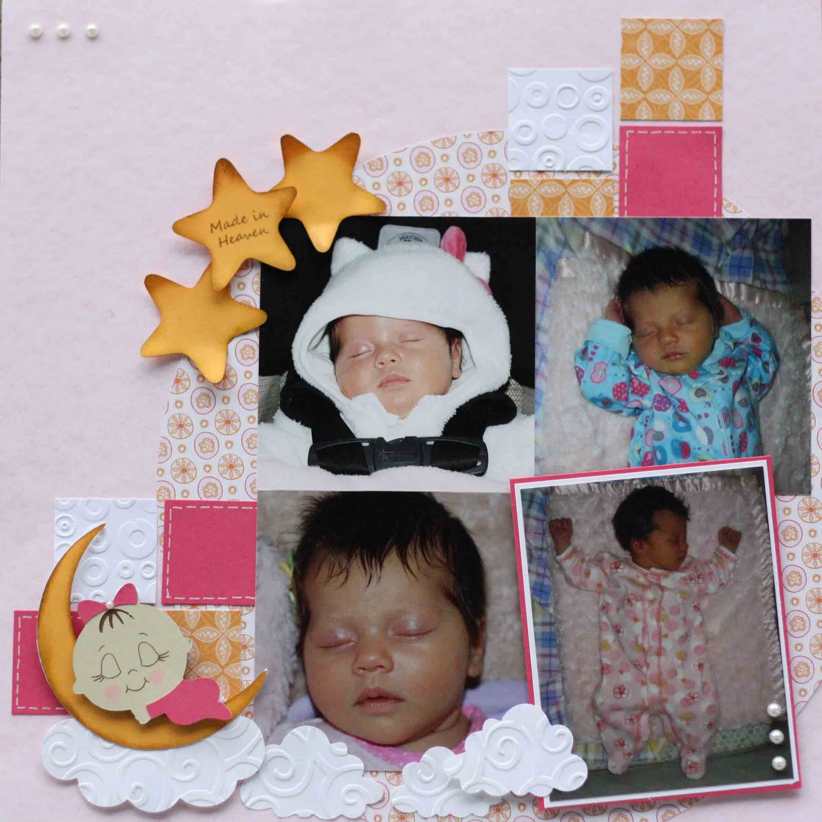 Scrappin' 2 Little Princesses: Sleepy Baby Layout