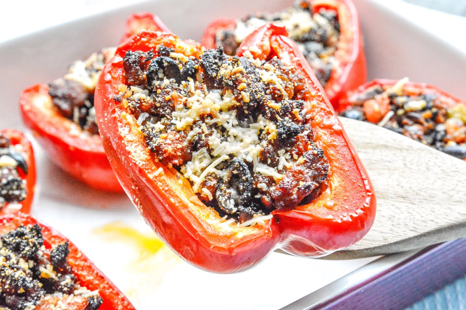Theresa's Mixed Nuts: Stuffed Red Peppers with Sausage