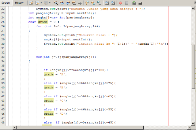 MEMBUAT PROGRAM MENENTUKAN NILAI DENGAN JAVA ~ IT ARTIKEL
