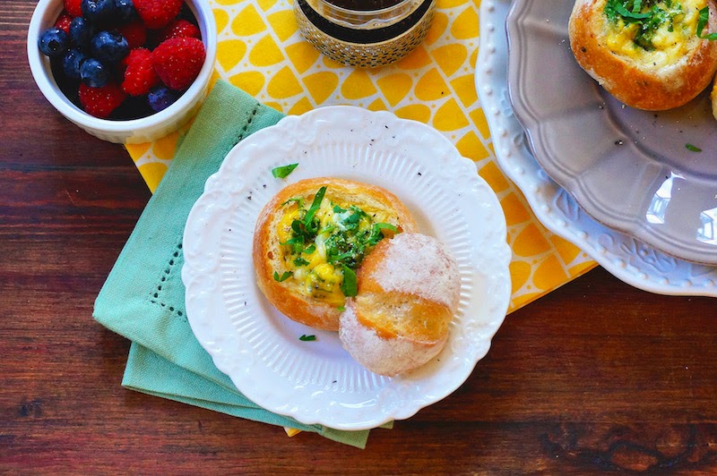Baked Ham And Cheese Egg Bread Rolls