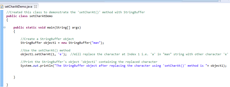 Selenium-By-Arun: 147. Using 'setCharAt( )' method with StringBuffer