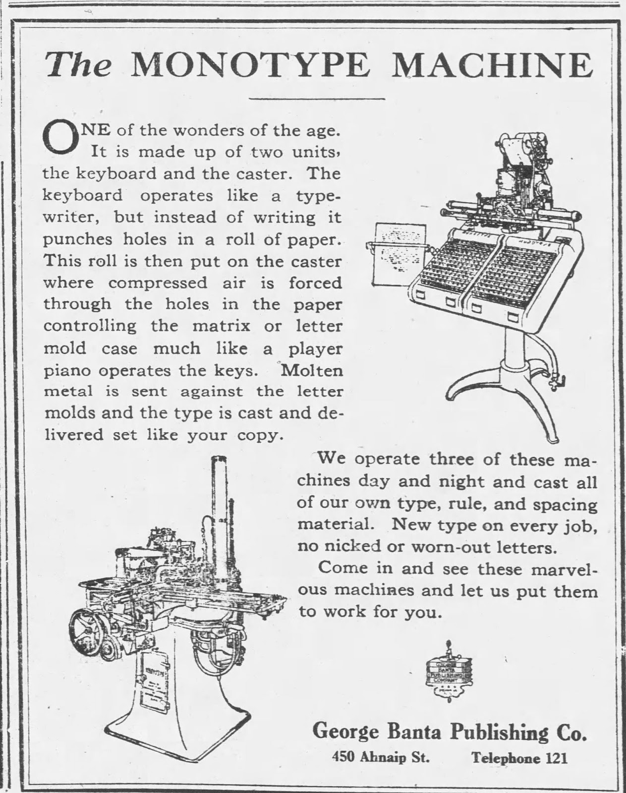 MENASHA: Monotype Machine