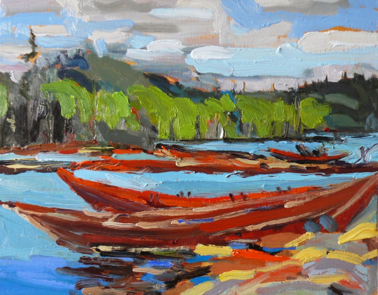 Darlene Young Canadian Artist: 736 "Bateaux" Tom Thompson Copy