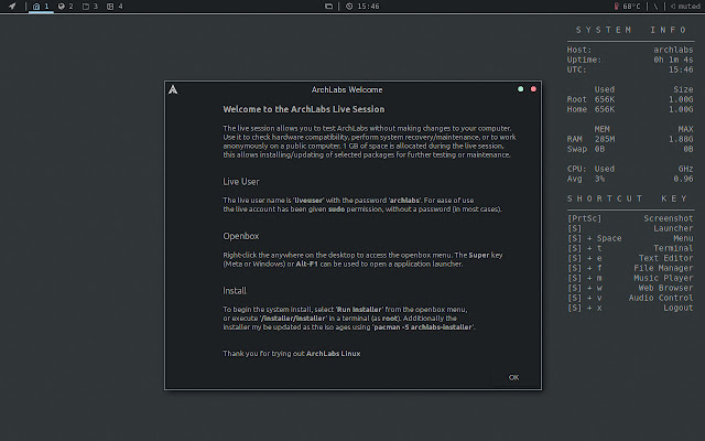 ArchLabs Linux 2018.07 screenshots