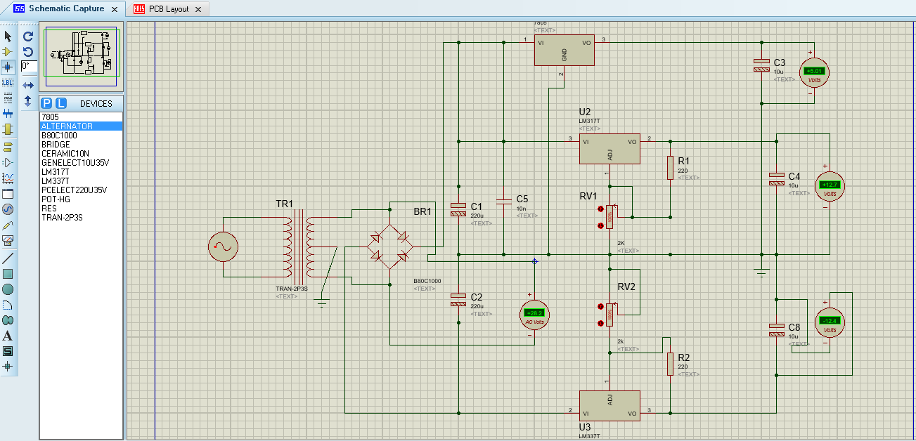 Fuente de alimentación DC variable: Simulación y diseño de circuito ...
