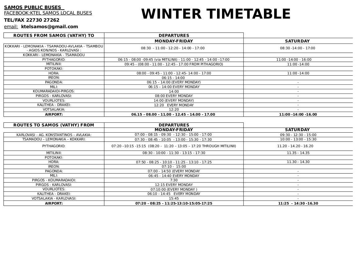 Bus service Karlovassi to Vathi - Samos Town Forum - Tripadvisor