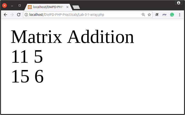 Dwpd 31 Write Php Script Using Two Dimensional Arrays Such As Addition Of Two 2x2 Matrices