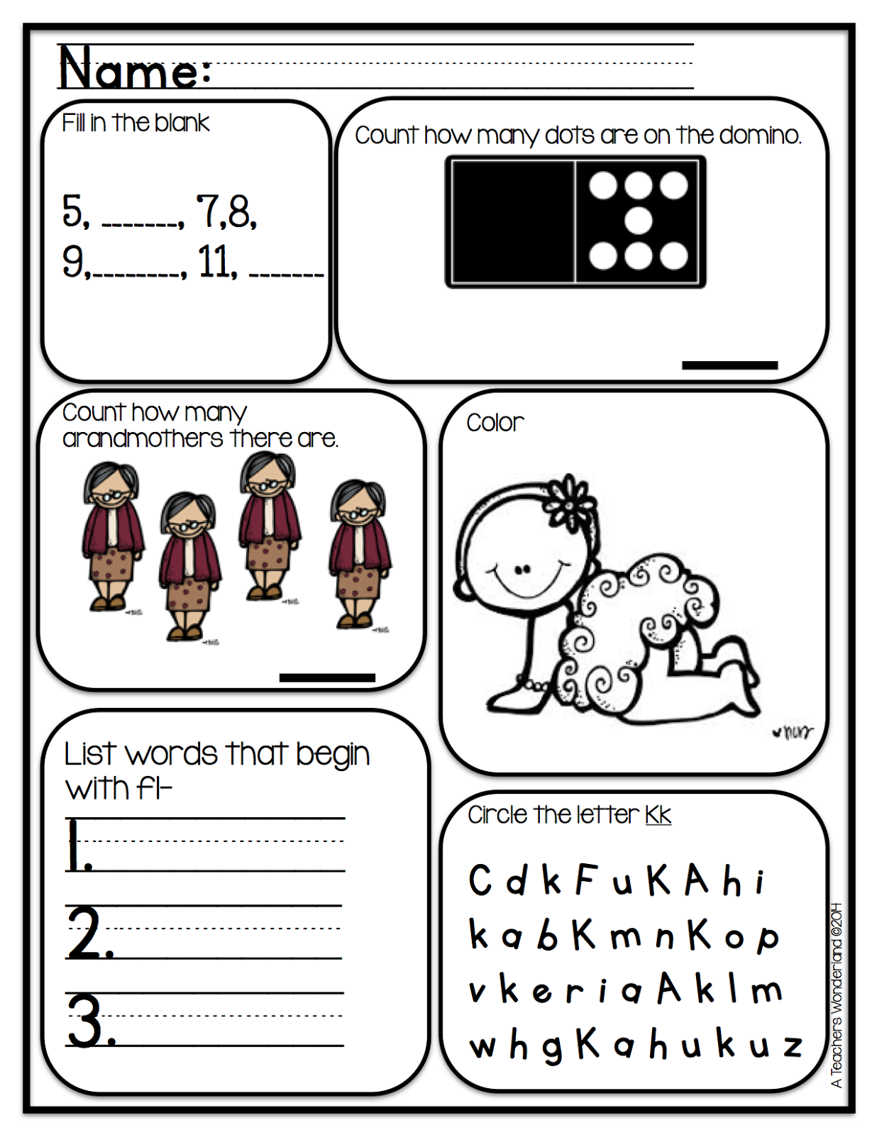 A Teachers Wonderland: Kindergarten Morning Work