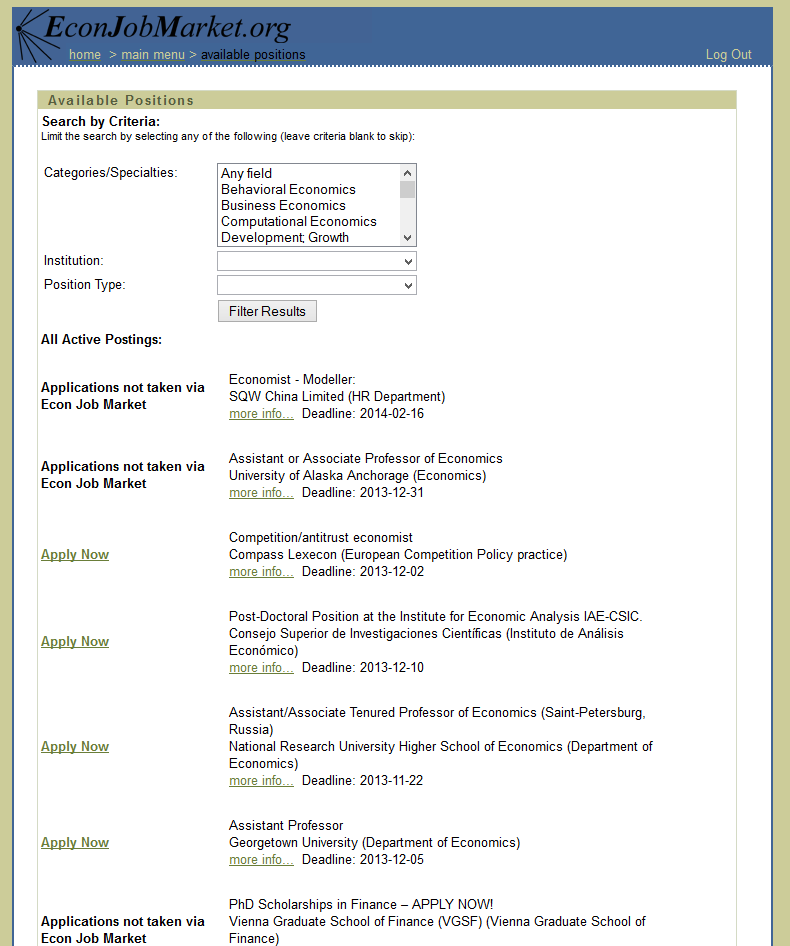 Econ Job Market Blog (occasional posts)