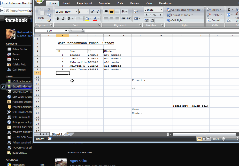 Belajar Menggunakan Microsoft Excel dan VBA: Rumus EXCEL, Offset Match