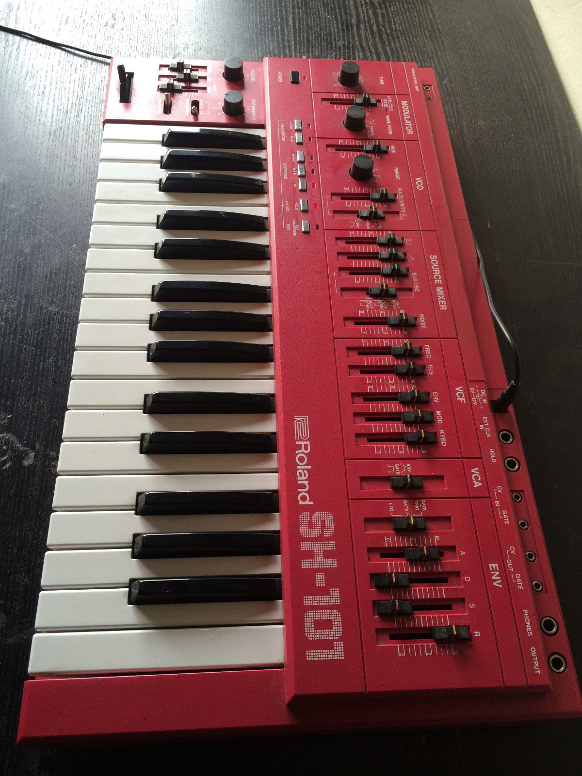 MATRIXSYNTH: Red Roland Sh-101 Vintage Analog Mono Synthesizer