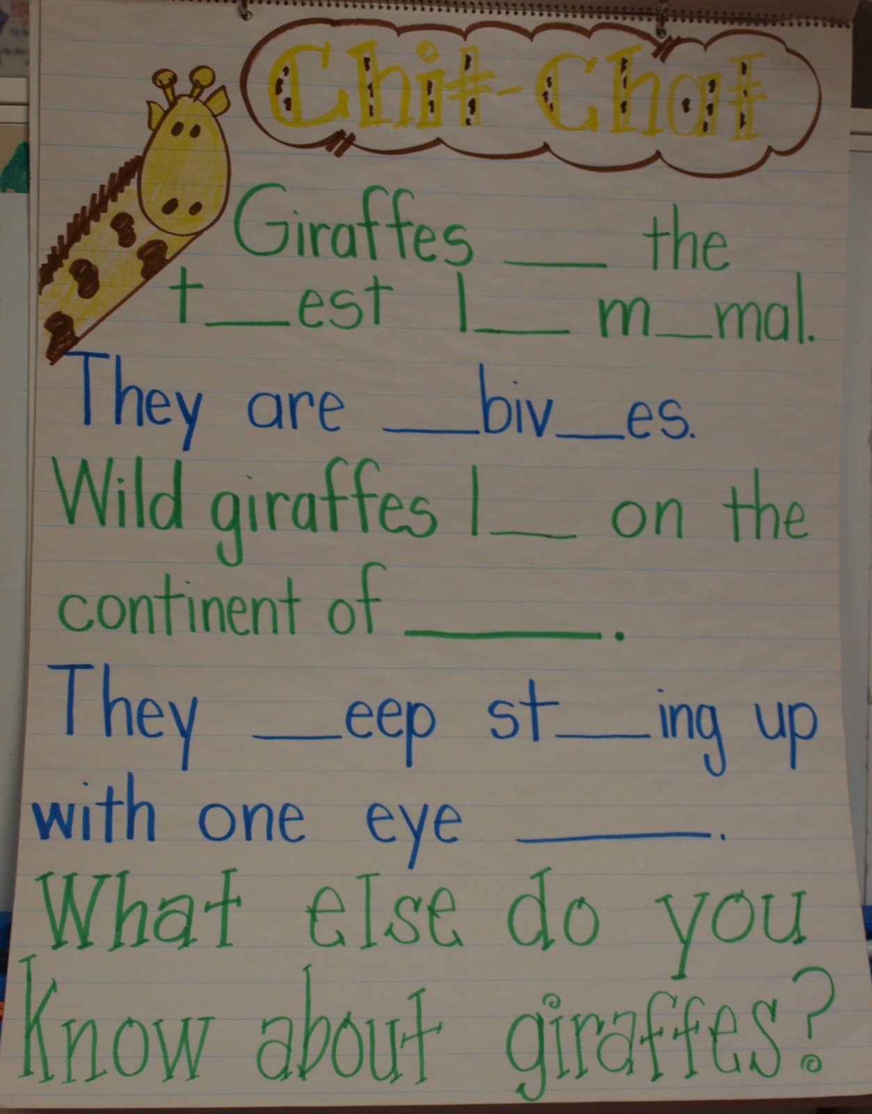 Zoo unit Day 1 Giraffes - Mrs. Jump's Class
