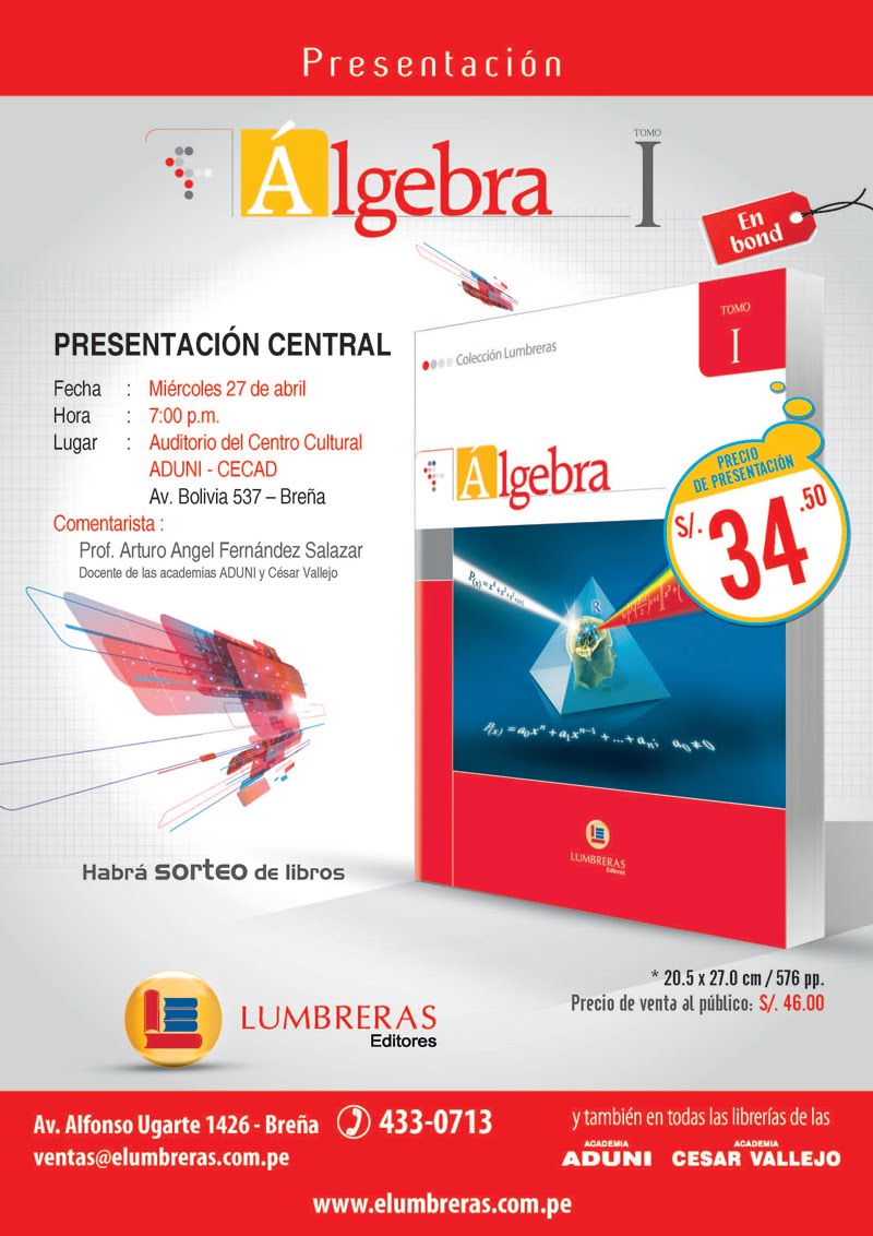 Lumbreras Editores Noticias: Presentación central del libro de Álgebra ...