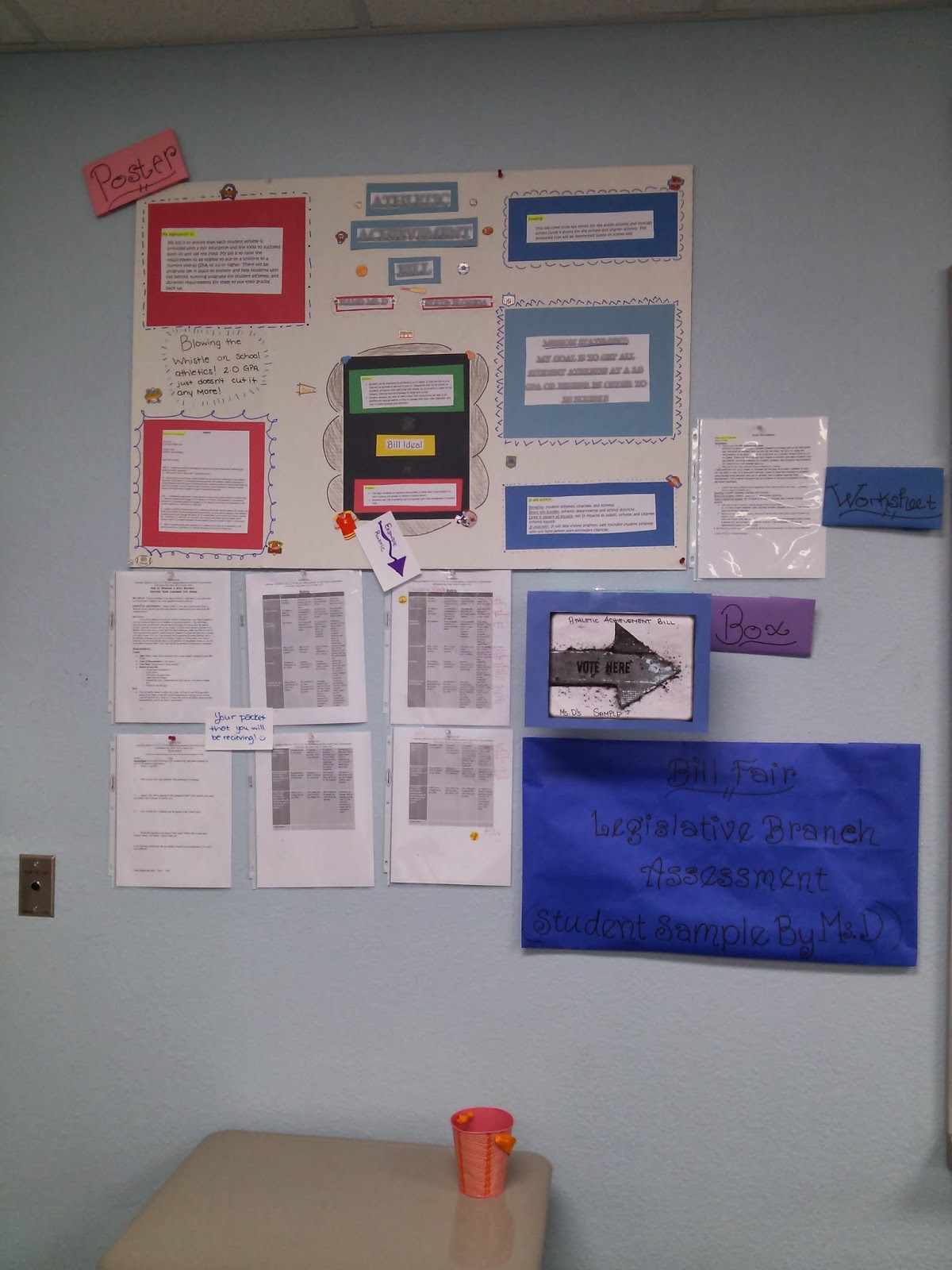 Student Bill Fair Project: Teacher created student sample