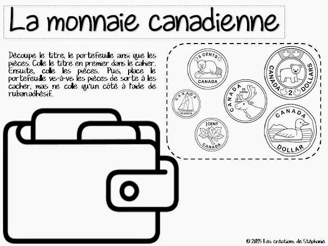 Les créations de Stéphanie: La monnaie canadienne - Cahier interactif