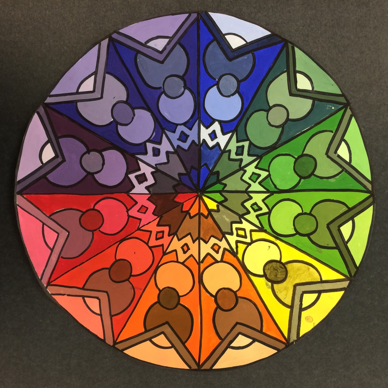 Mrs. Wille's Art Room: Advanced Art color wheel kaleidoscopes