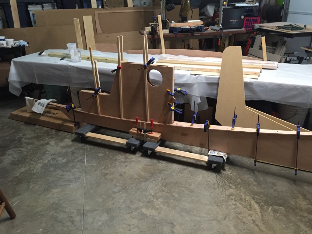 Ron's Pocketship Build: Glued Keelson to Keel Assembly