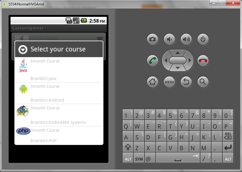 Custom Spinner In Android