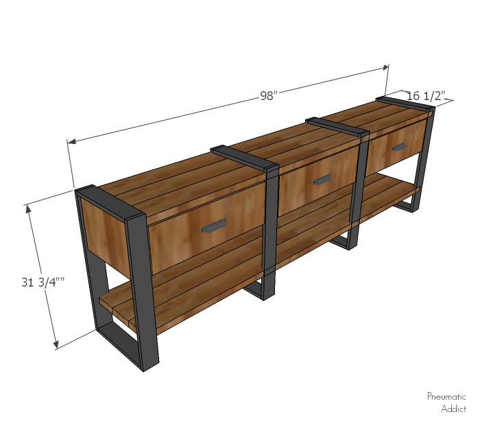 Rustic Modern Knock-off Console Table | Pneumatic Addict