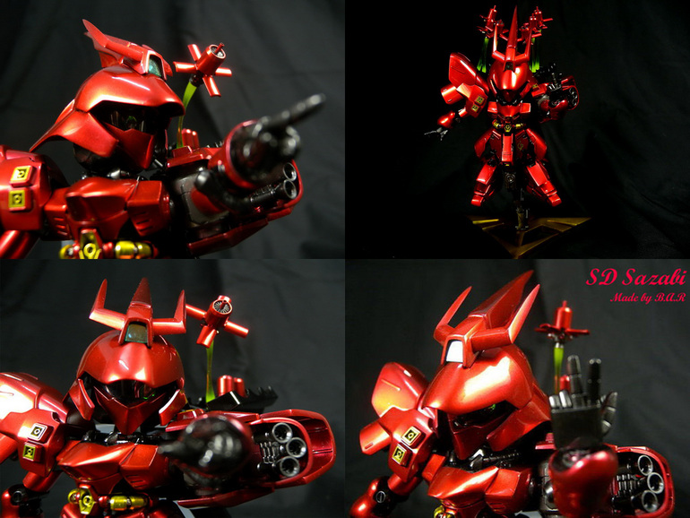 GUNDAM GUY: SD Sazabi - Metallic Color Painted Build