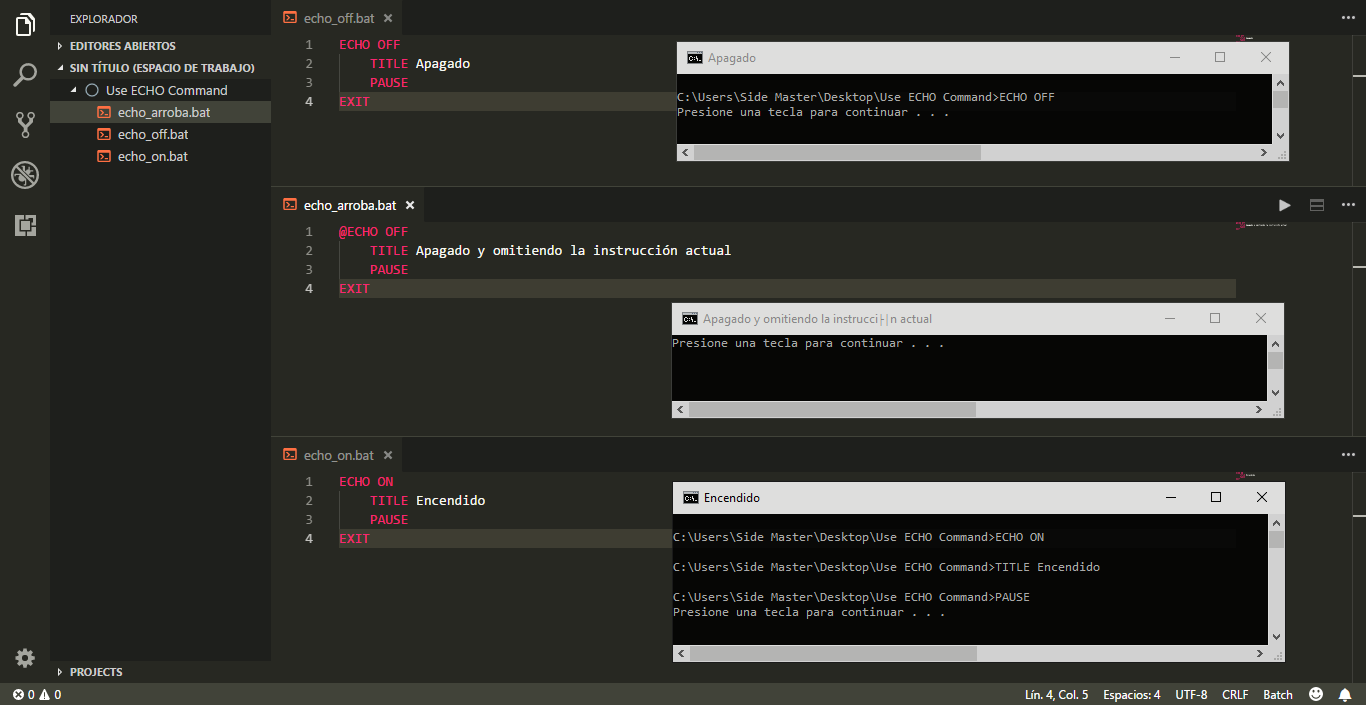 Desenmascarando la instrucción @ECHO OFF | ON