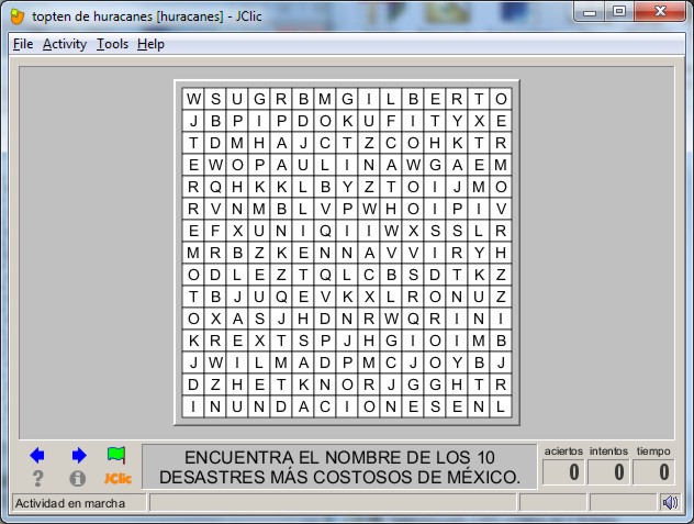 Nuevas Tecnologías en Educación: Sopa de letras de los 10 desastres ...
