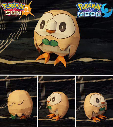 Pokemon : Rowlet Papercraft | Paperized Crafts