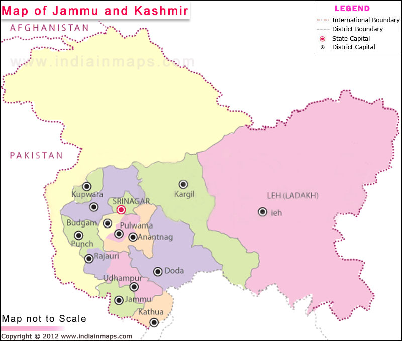 India In Maps: Map of Jammu and Kashmir