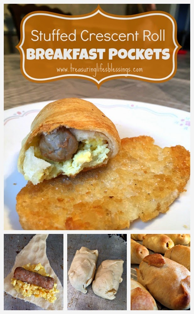 Stuffed Crescent Roll Breakfast Pockets - Treasuring Life's Blessings