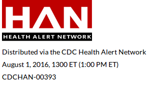 Avian Flu Diary: CDC HAN: Guidance For Travel & Testing For Zika ...