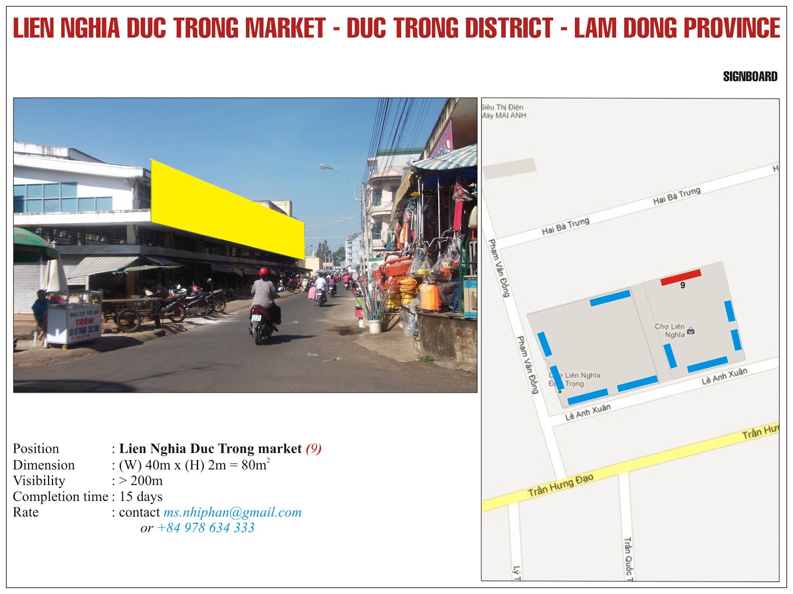 OUTDOOR ADVERTISING IN VIETNAM: LIEN NGHIA DUC TRONG MARKET - LAM DONG