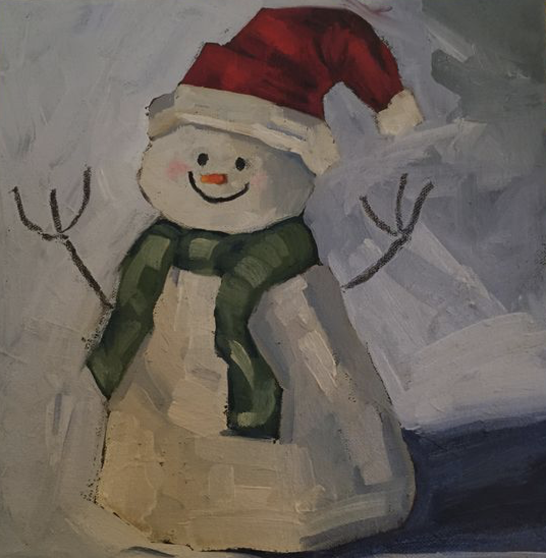 Boarding House Studio Galleries: Snowman,Winter Painting, Oil Painting ...