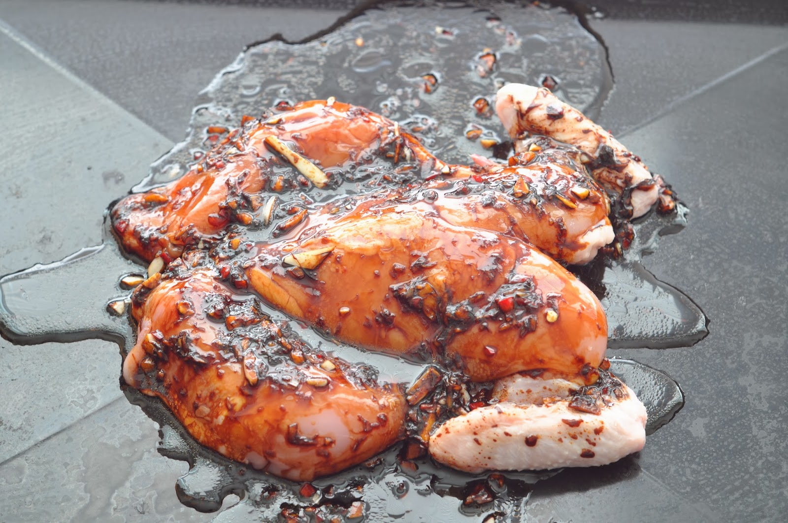 Simple Food: Teriyaki Grilled Poussin with Roasted Peppers