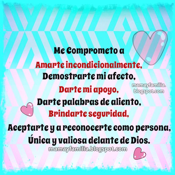 Hijo / Hija me comprometo a amarte y apoyarte