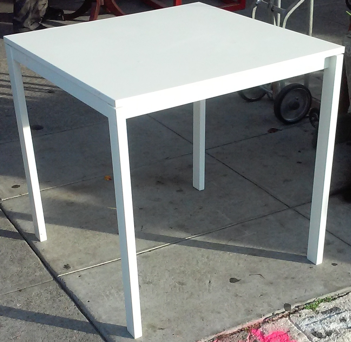 UHURU FURNITURE & COLLECTIBLES: SOLD White Simple Square Table - $20