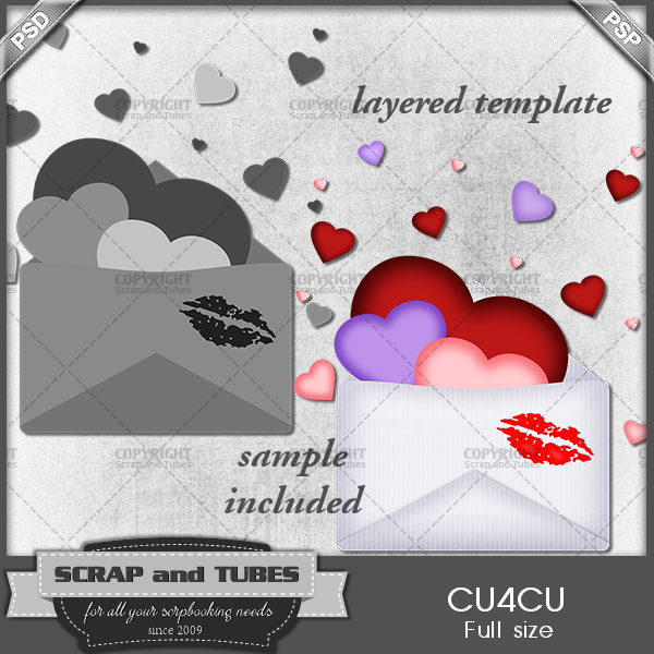 IN STORE: Love Envelope Template (FS/CU4CU) - Scrap and Tubes Designs