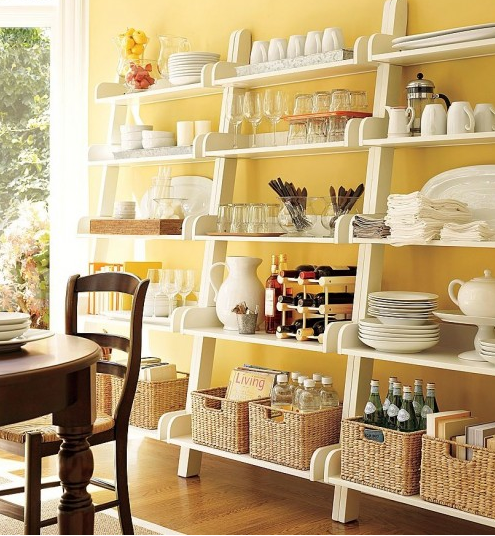 design+love: DIY: How to Display Items on Open Shelves in Kitchen