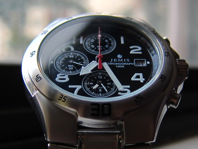 jam & watch: Jemis Chronograph 100m - Black Dial (Sold)