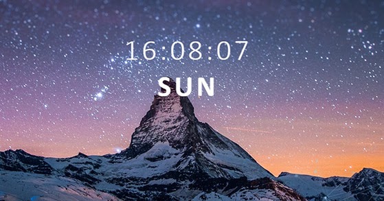 Mountain and Digital Clock Wallpaper Engine