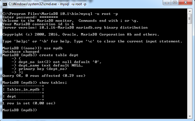 การสร้างตารางข้อมูลใหม่ด้วยคำสั่ง CREATE TABLE ใน MariaDB - แหล่งเรียน ...