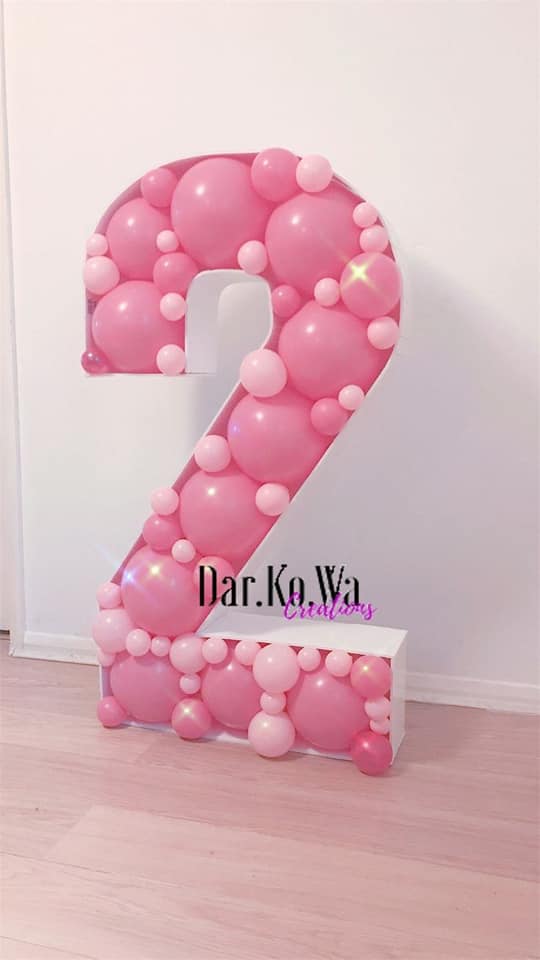 Ideas en un 2 x 3: Como hacer números con globos usando la técnica mosaico