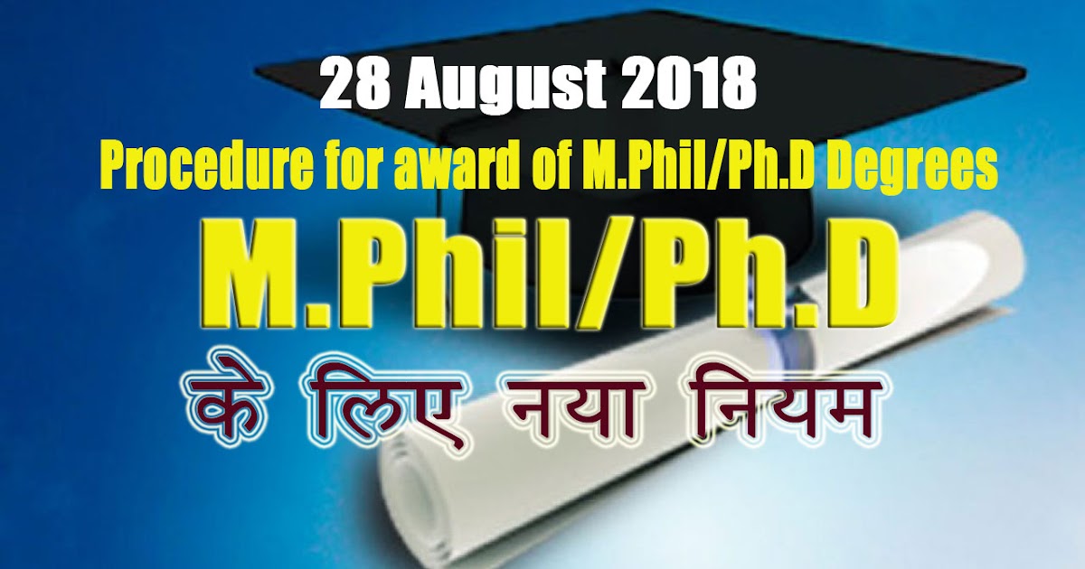 Procedure for Award of M.Phil/Ph.D Degrees 2018