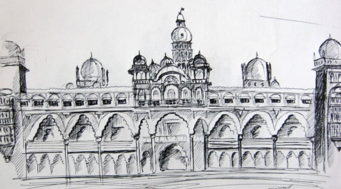 colours..: mysore palace sketches