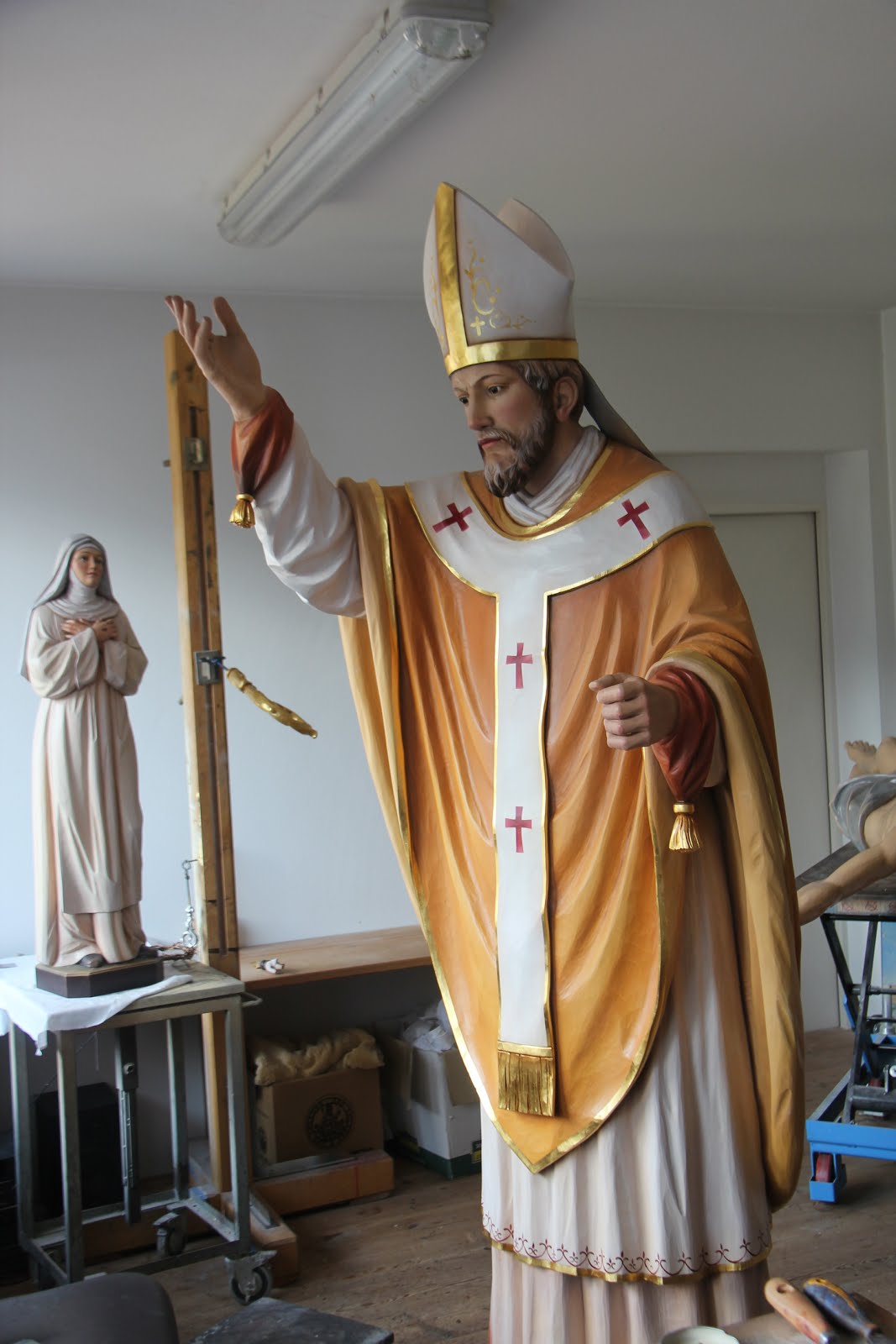 Hand-Carved Statue of St. Rufinus of Capua by Ferdinand Stuflesser 1875 ...