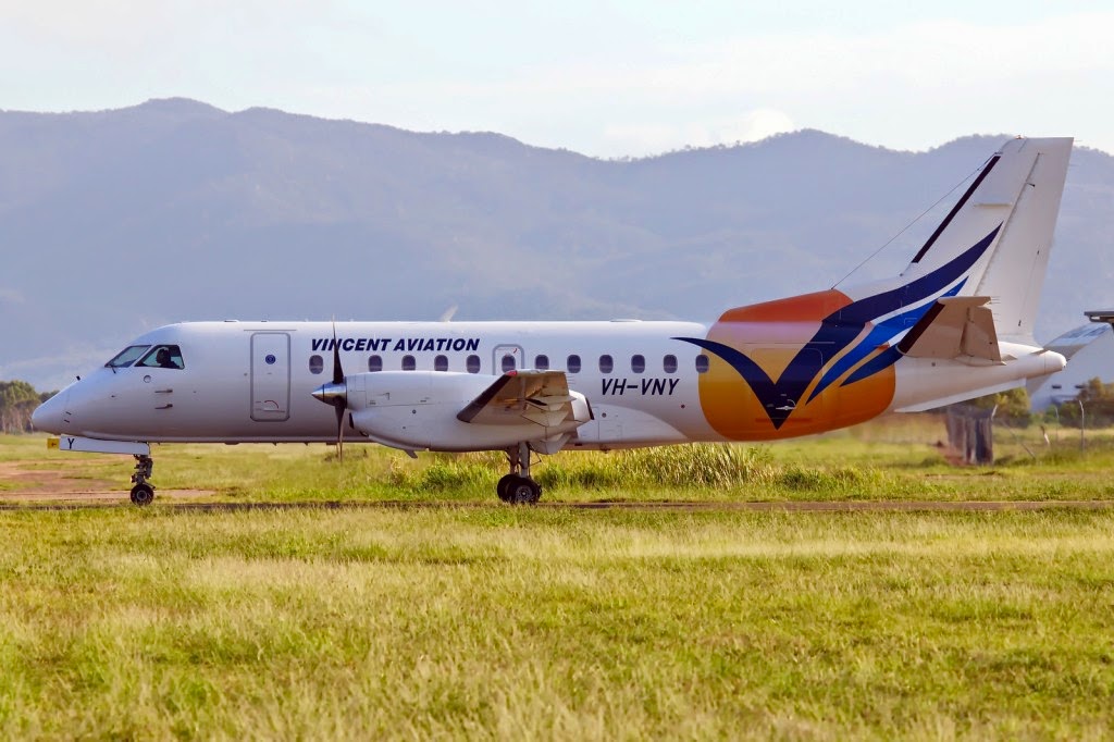 Far North Queensland Skies: Vincent Aviation Saab 340 heads off-shore