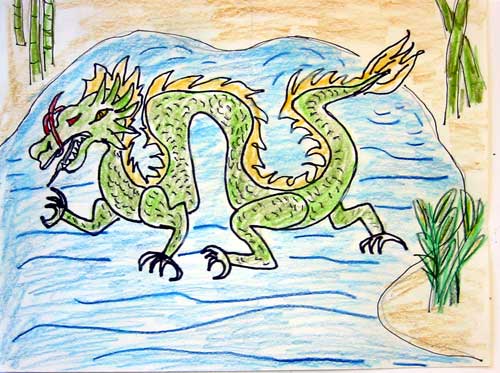 Chinese Water Dragon Drawing