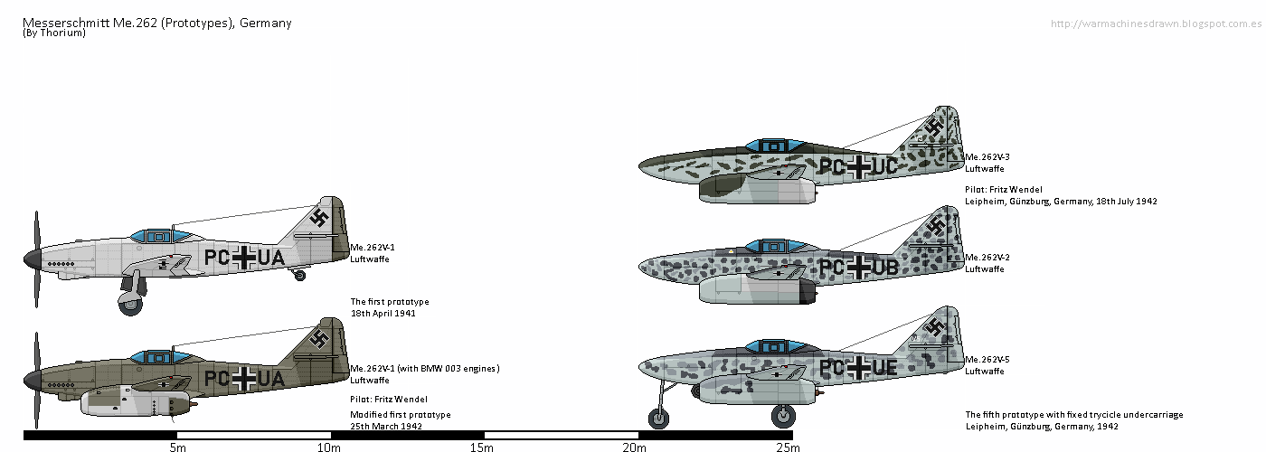 War Machines Drawn: Messerschmitt Me.262. Part one - first prototypes