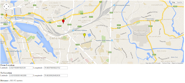Easy Code Stuff: Getting The Distance Between Two Markers In Google Map Using Google MAP API