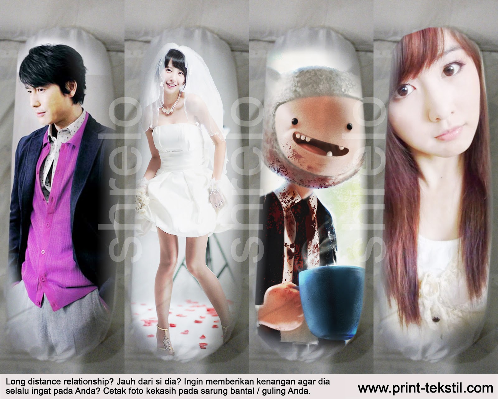 Shrelo Print Tekstil: Bantal Guling Anime / Foto Pacar / Foto Artis